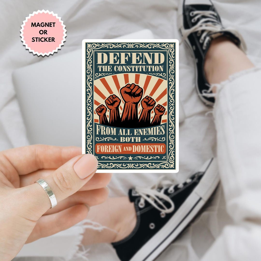 Defend the Constitution Sticker, Patriotic Waterproof Decal, Pro ...