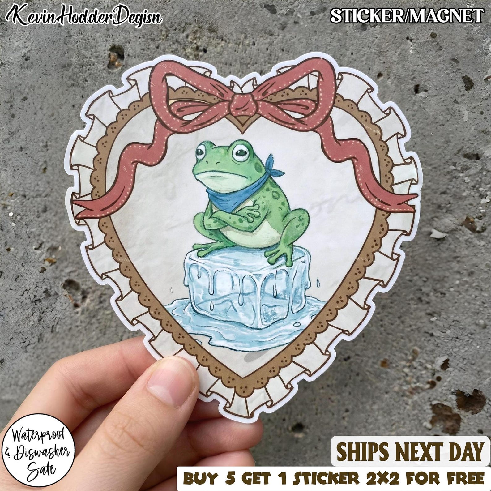 Ice Melts Under Resistance Frog Sticker/car Magnet, No Human is Illegal ...
