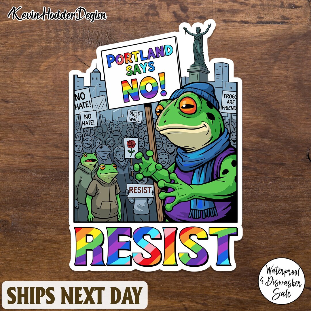 Portland Frogs Resist Anti Trump Sticker/car Magnet, Portland Frog ...
