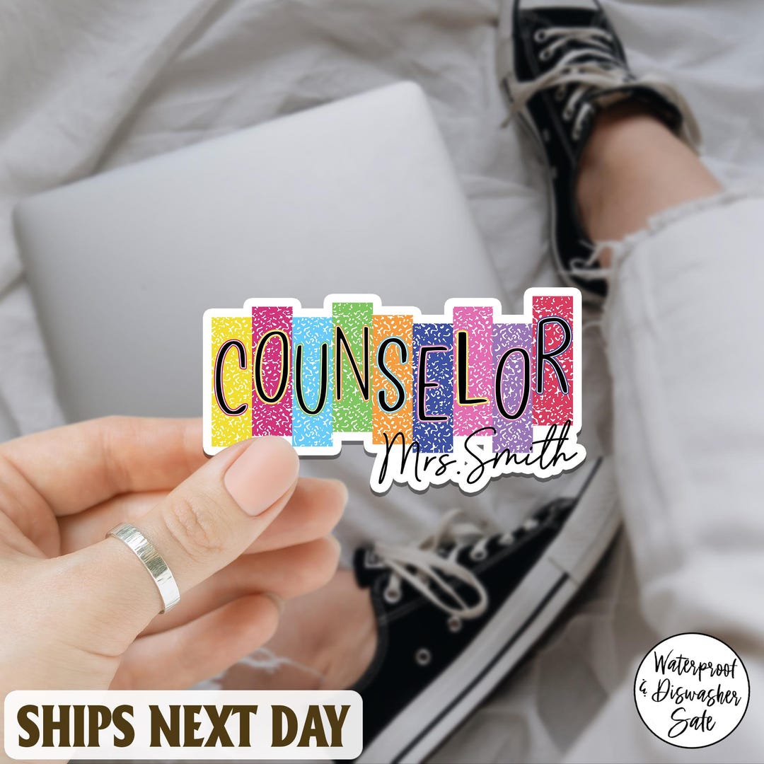 School Counselor Back to School Sticker, Cute Teacher Counselor Sticker ...