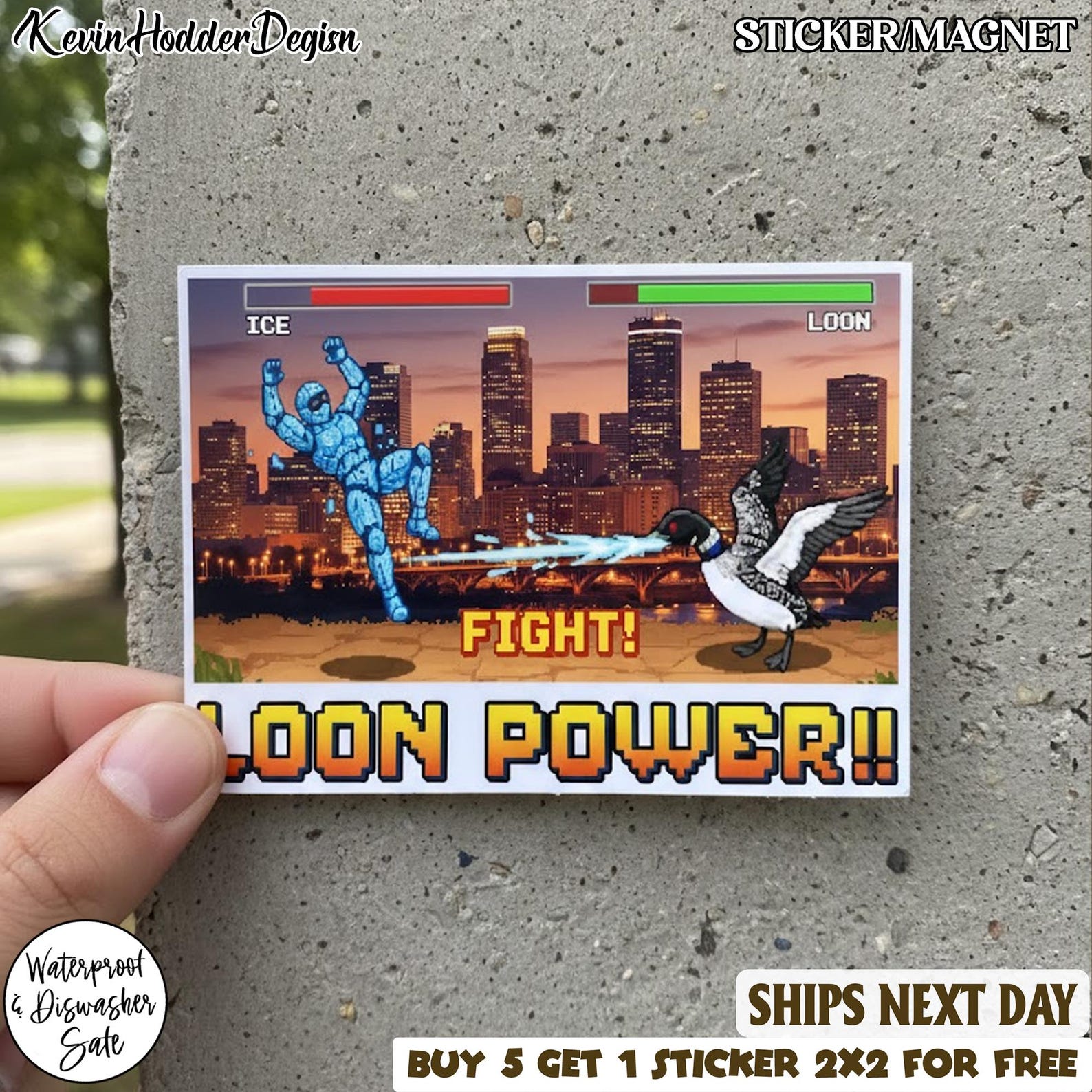 Loon Power Vs ICE Minnesota Anti-ice Sticker/car Magnet, MN State Bird ...