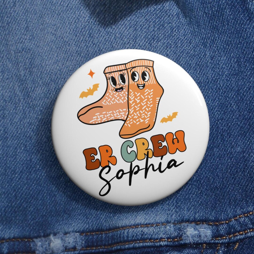 I Love Fall Prevention Button, Don't Fall for Me Orange Sock Button ...