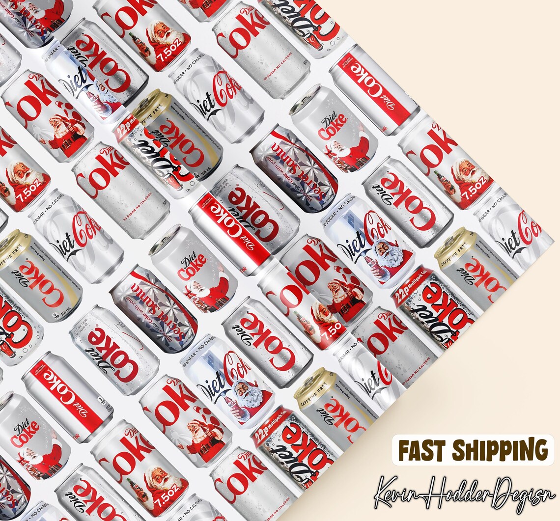 Diet Coke Lover Wrapping Paper | Diet Coke Gift Wrap | Festive Xmas ...