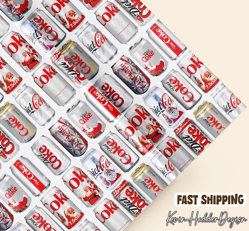 Diet Coke Lover Wrapping Paper | Diet Coke Gift Wrap | Festive Xmas ...