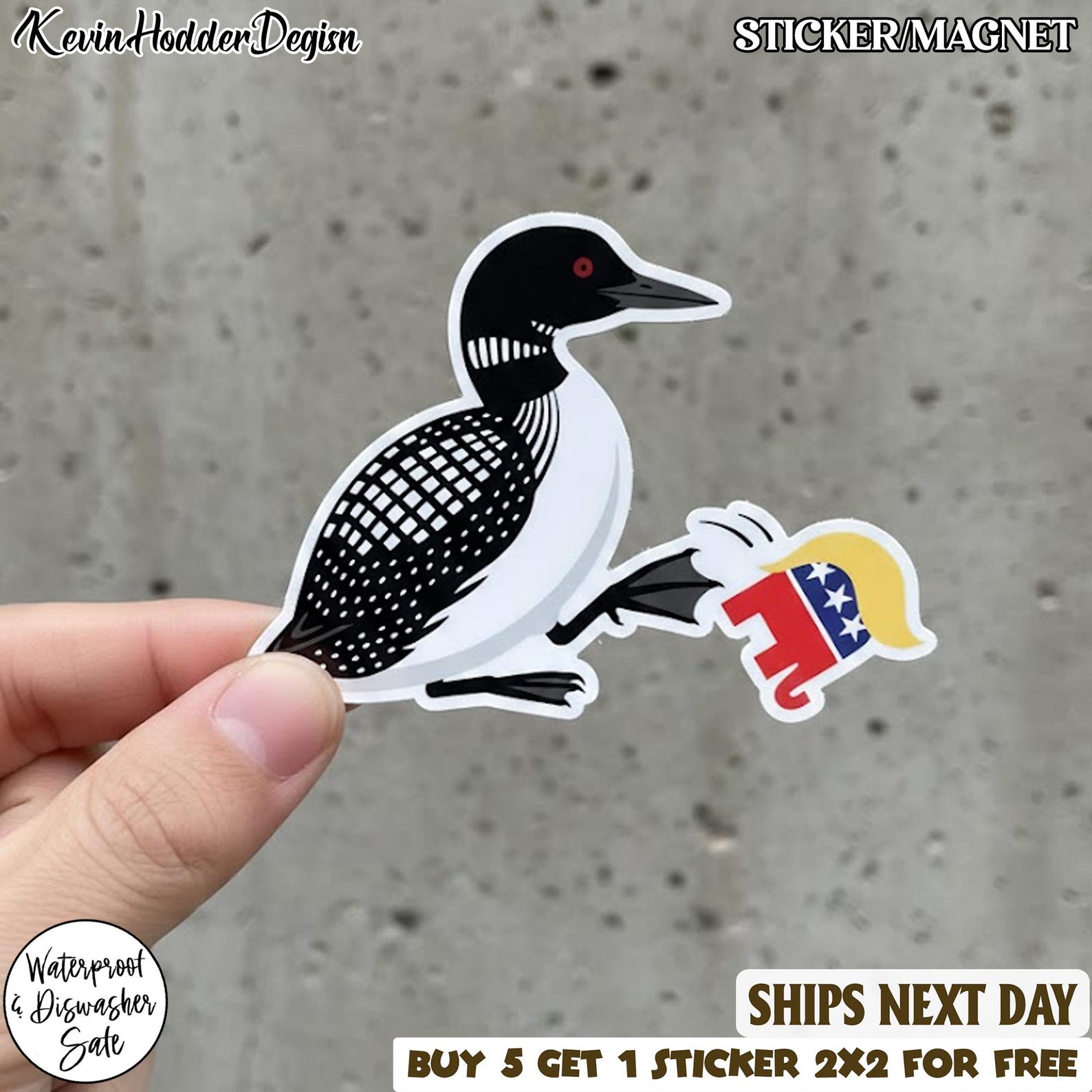 Common Loon Anti Trump Anti-ice Sticker/car Magnet, MN State Bird Loon ...