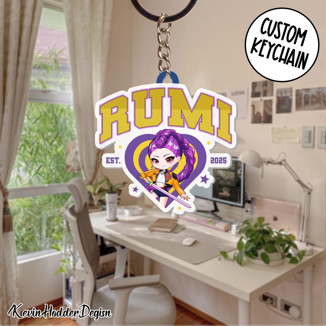 Rumi Huntrix Keychain, Kpop Keychain, Acrylic Demon Hunters Key Holder ...