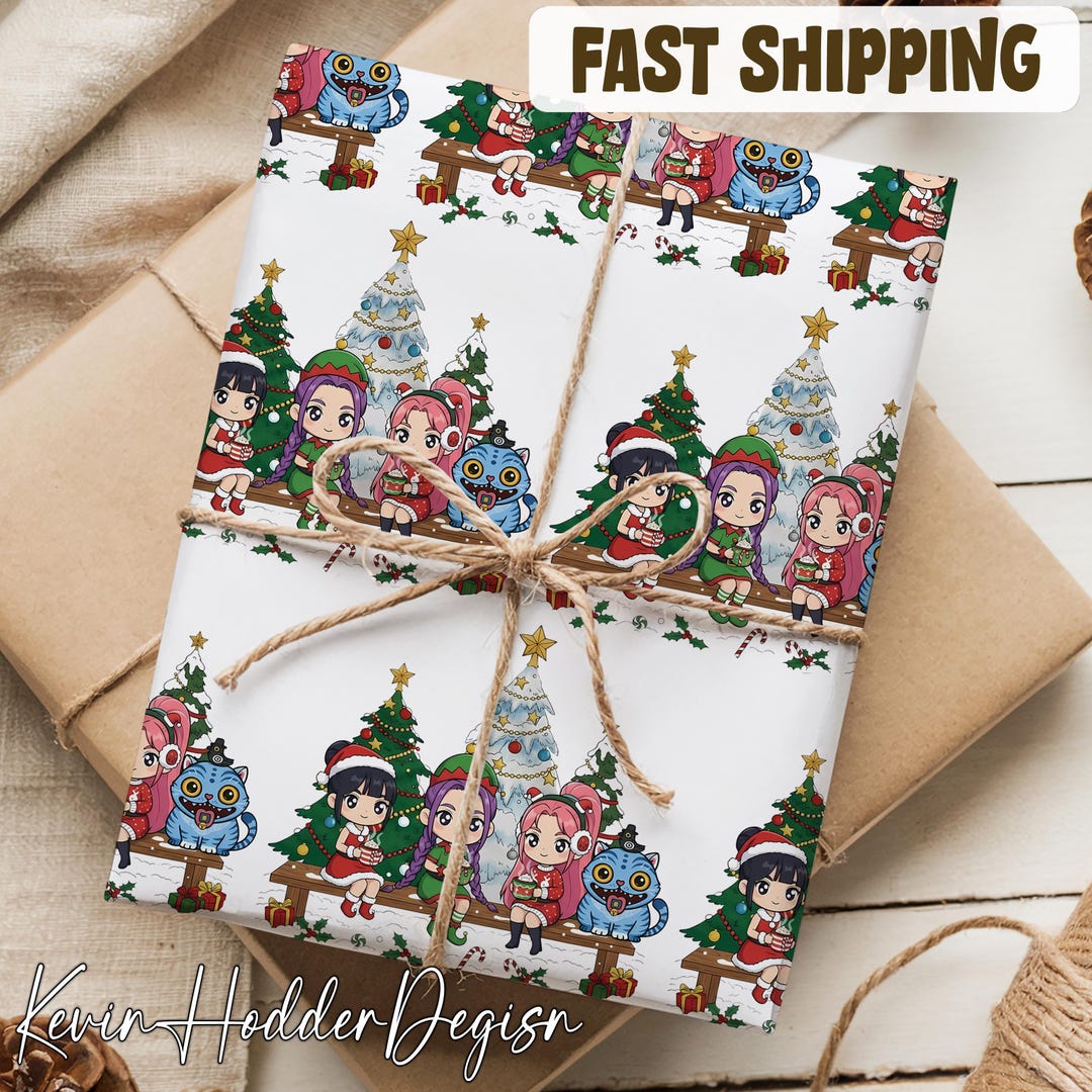 HUNTRIX Merry Christmas Wrapping Paper, Kpop Demon Hunters Wrapping ...