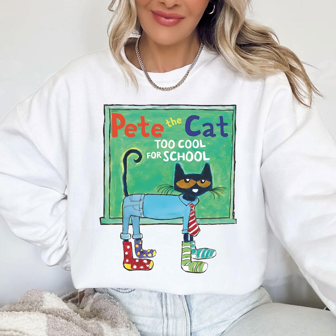 Pete the Cat Too Cool for School Png, Cool Cat Png, Groovy Cat Children ...