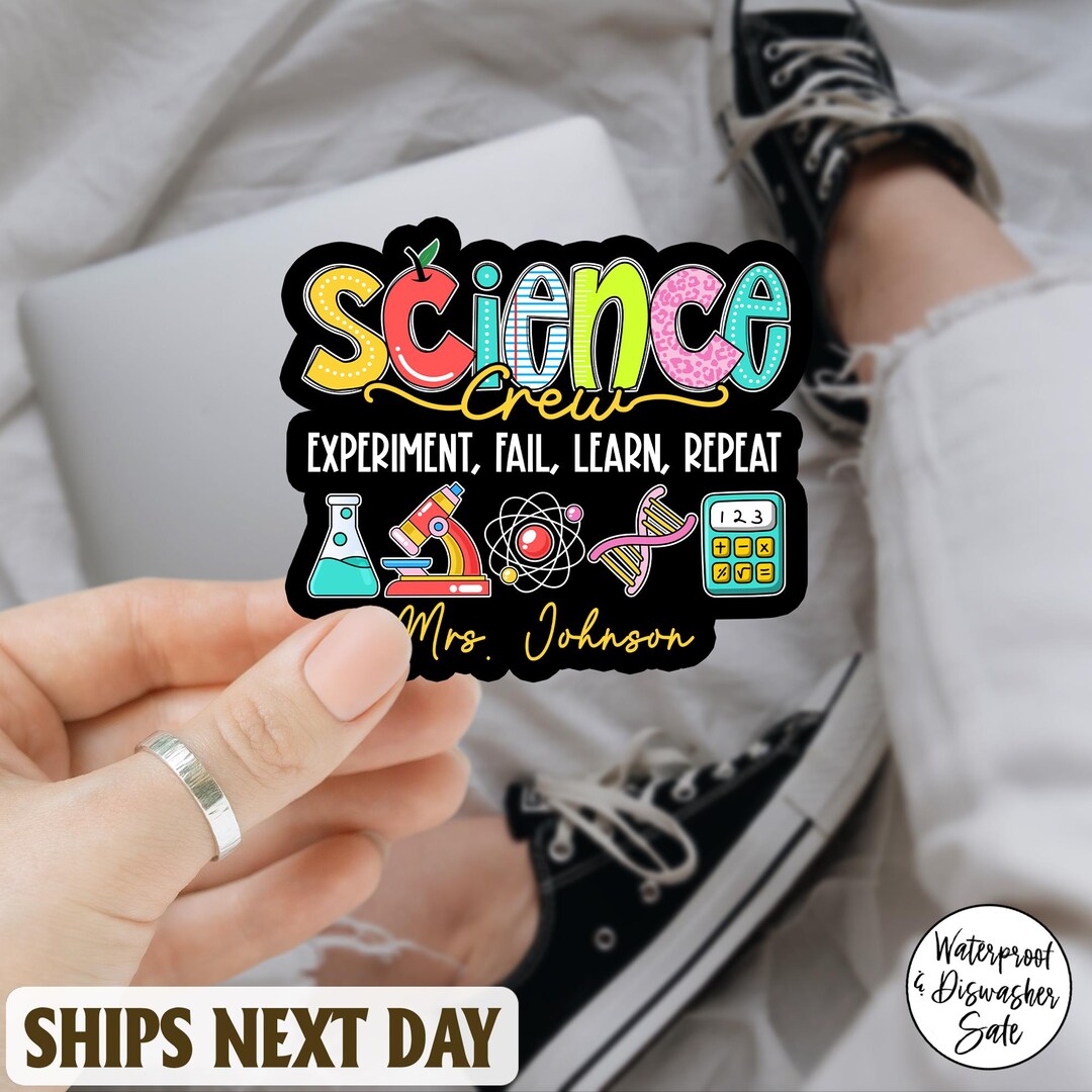 Custom Science Teacher Back to School Sticker, Personalized Science ...