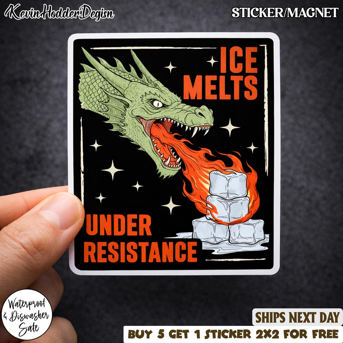 Ice Melts Under Resistance Sticker/magnet, Anti-ice Protest Decal, Melt ...