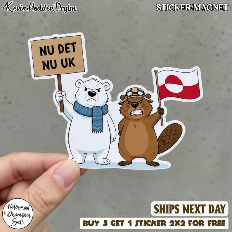 Nu Det Nuuk! Greenland Flag Kiss-cut Sticker/carmagnet,nuuk Greenland ...