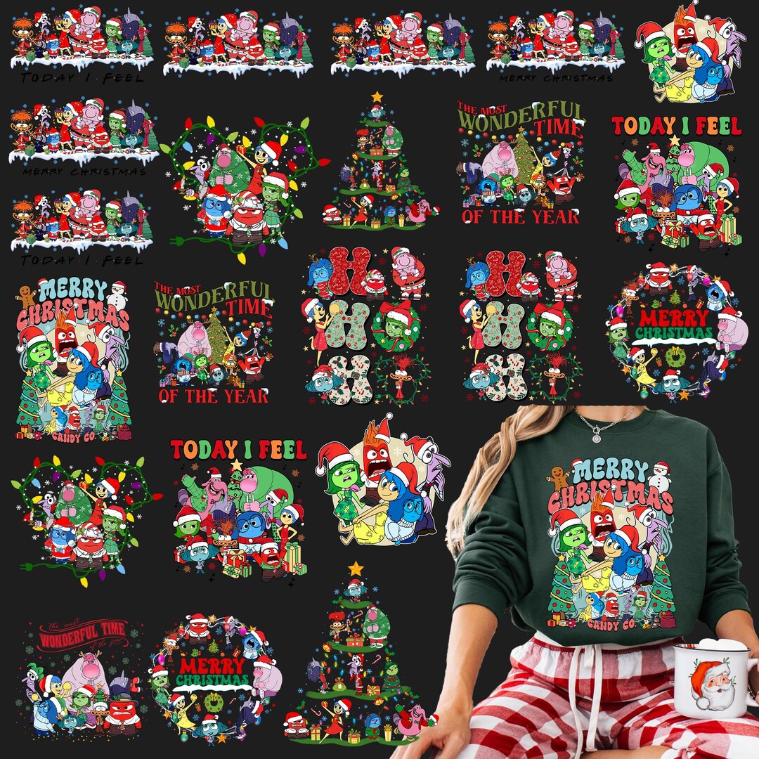 Merry Christmas Inside Out Bundle 20 Png, Today I Feel Png, Family ...
