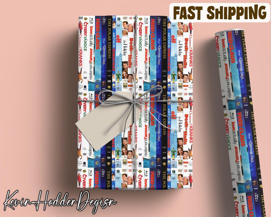 Retro Christmas Movie VHS Wrapping Paper, 90s Holiday Nostalgia Gift ...