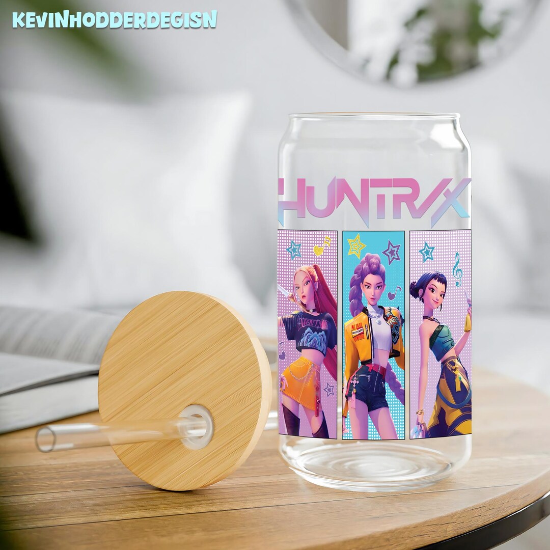 Buy Huntrix Kpop Demon Hunters Glass Tumbler, Huntrix Kpop Cup, Anime ...
