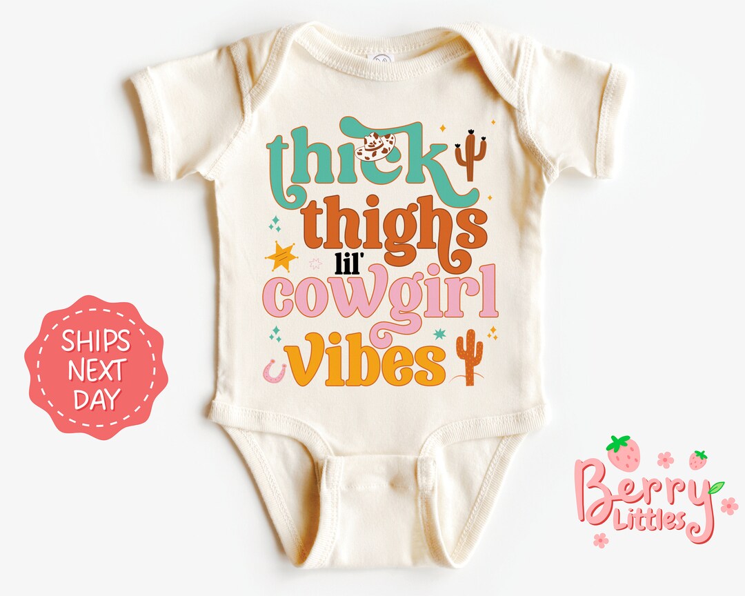 Thick Thighs Little Country Baby Girl Rodeo Onesie® - Western Baby ...