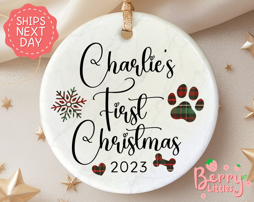 Puppy's First Christmas Name Ornament - Personalized Dog First ...