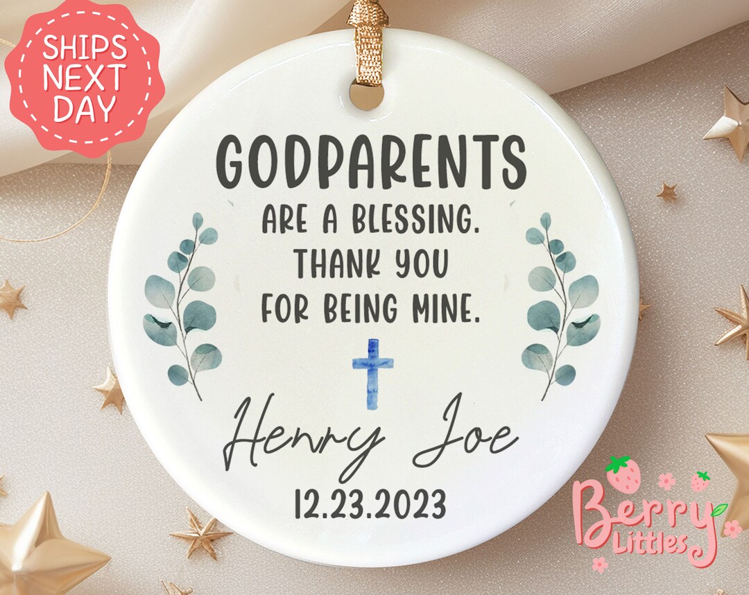 Godparents Personalized Ornament - Custom Godmother Gift - Godfather ...
