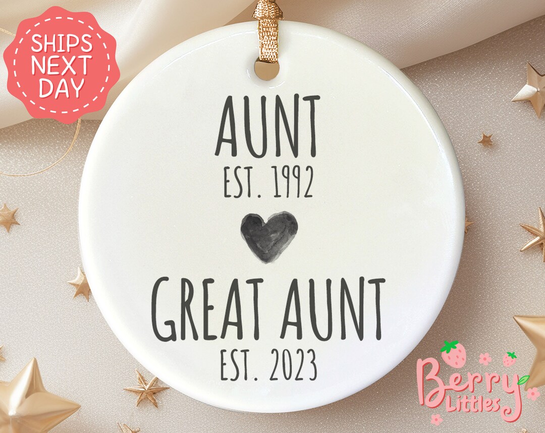 Aunt, Great Aunt Ornament - Pregnancy Reveal, Pregnancy Announcement ...