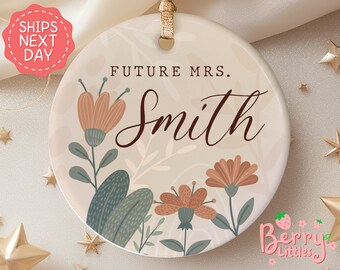 Personalized Future Mrs Glass Can Cup Floral, Custom Engagement Gift ...