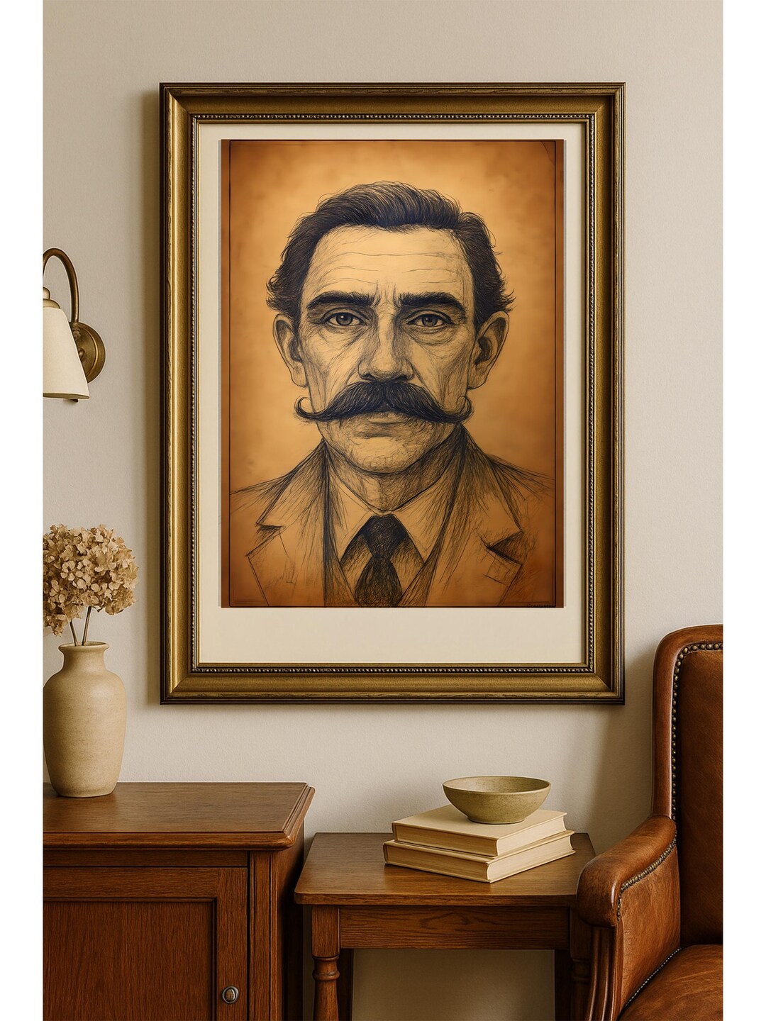 Man of Few Words – Pen and Ink Vintage Portrait Art | Instant Download ...