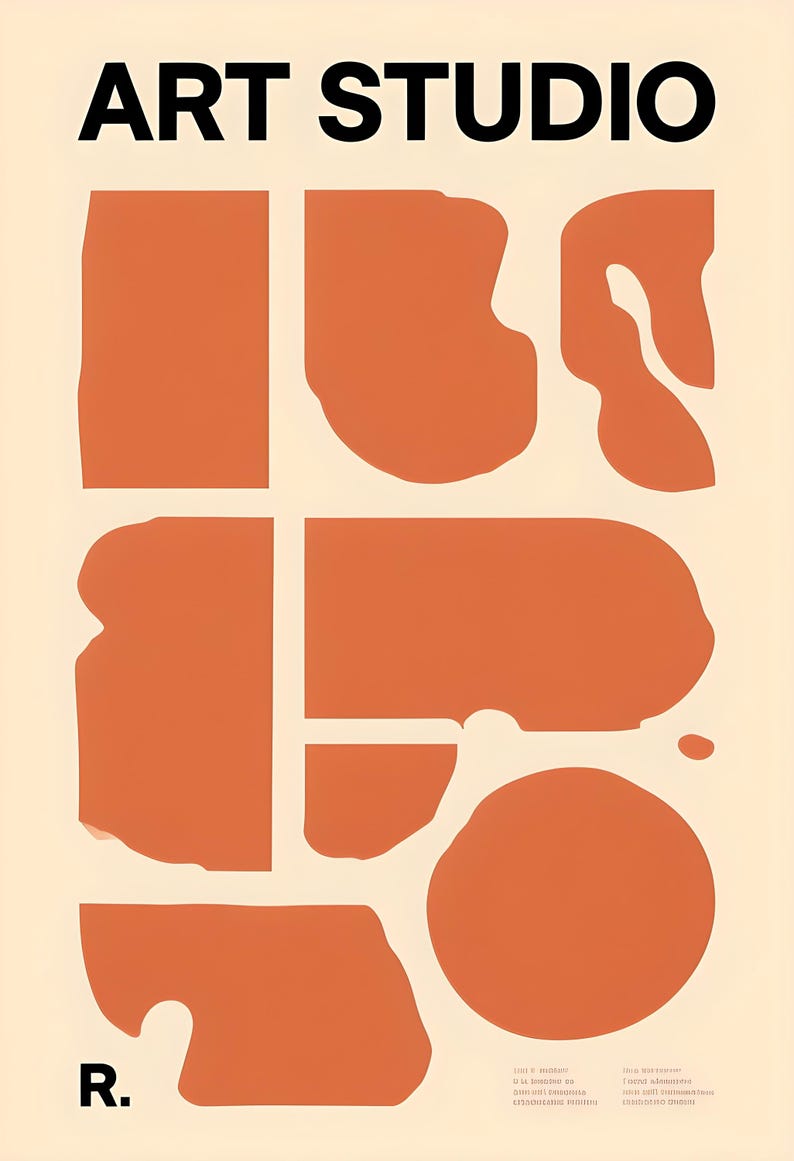 Modern Abstract ART STUDIO Poster - Minimalist Organic Design - Etsy