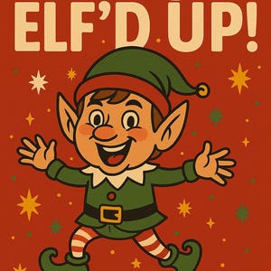 Funny Christmas Elf Poster: Retro Holiday Party Print (digital Download ...