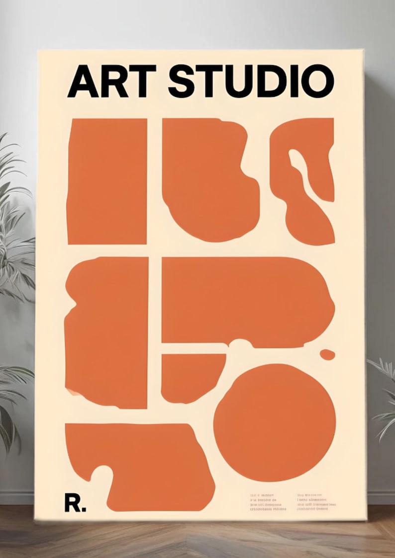 Modern Abstract ART STUDIO Poster - Minimalist Organic Design - Etsy