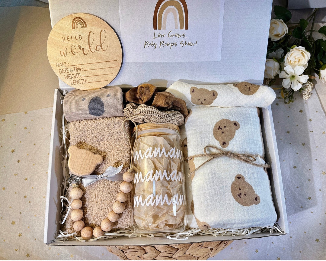 Mom and Baby Gift Set With Bear Blanket,baby Hamper,new Mom Gift ...