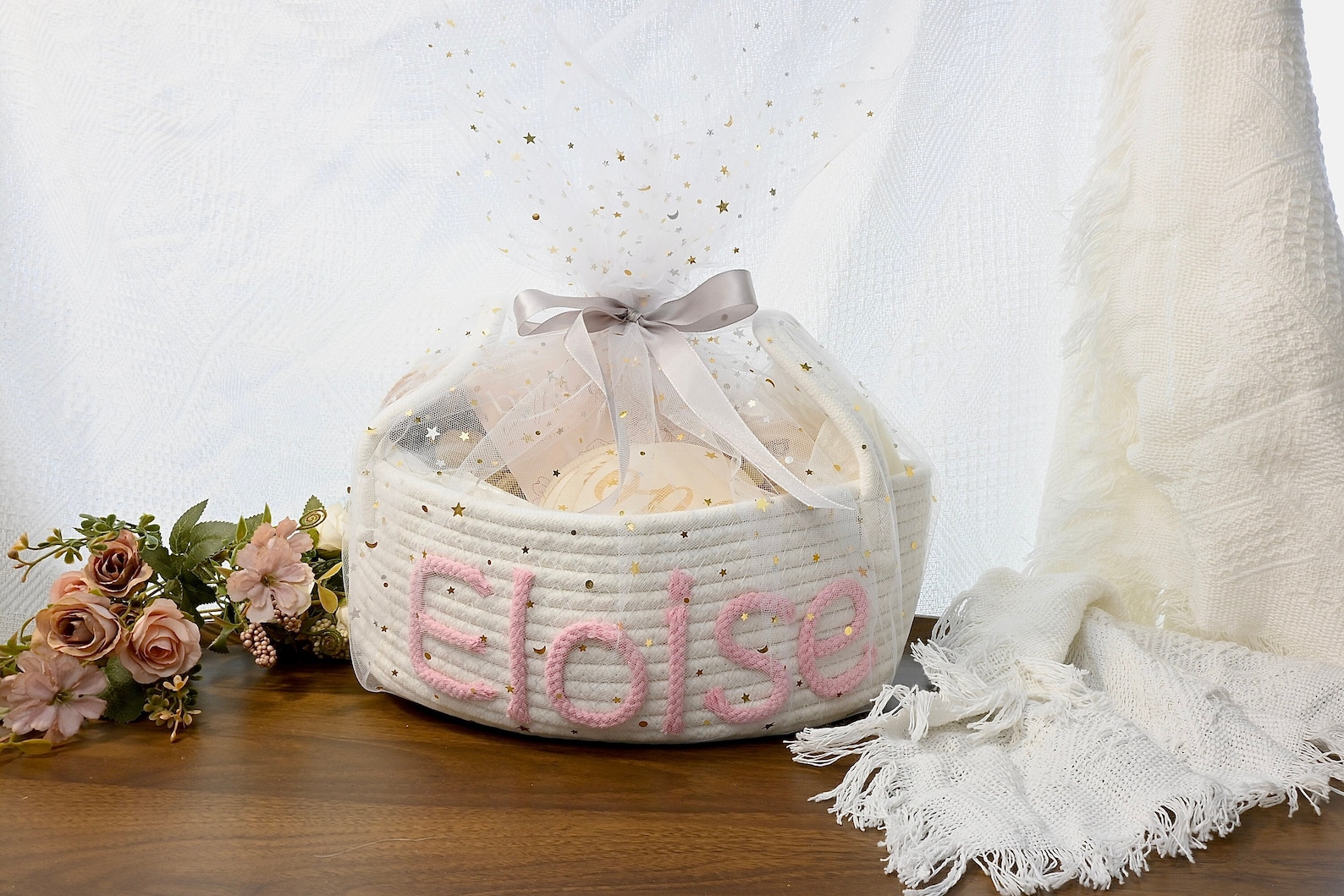 Personalized Baby Shower Gift Basket ,custom Monogram Basket,gender ...