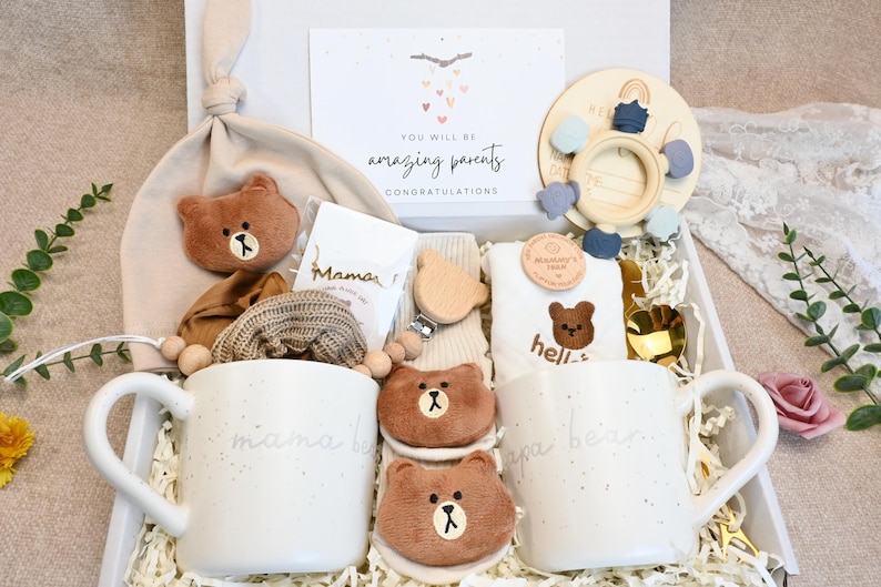 New Parents Gift Box,pregnancy Gift，gender Neutral Gift With Bear Mug ...