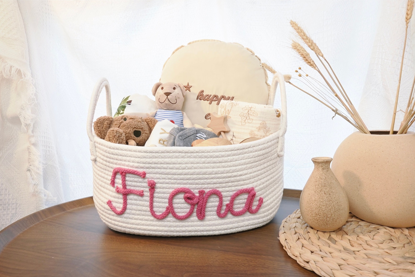 Personalized Baby Shower Gift Basket ,custom Monogram Basket,gender ...