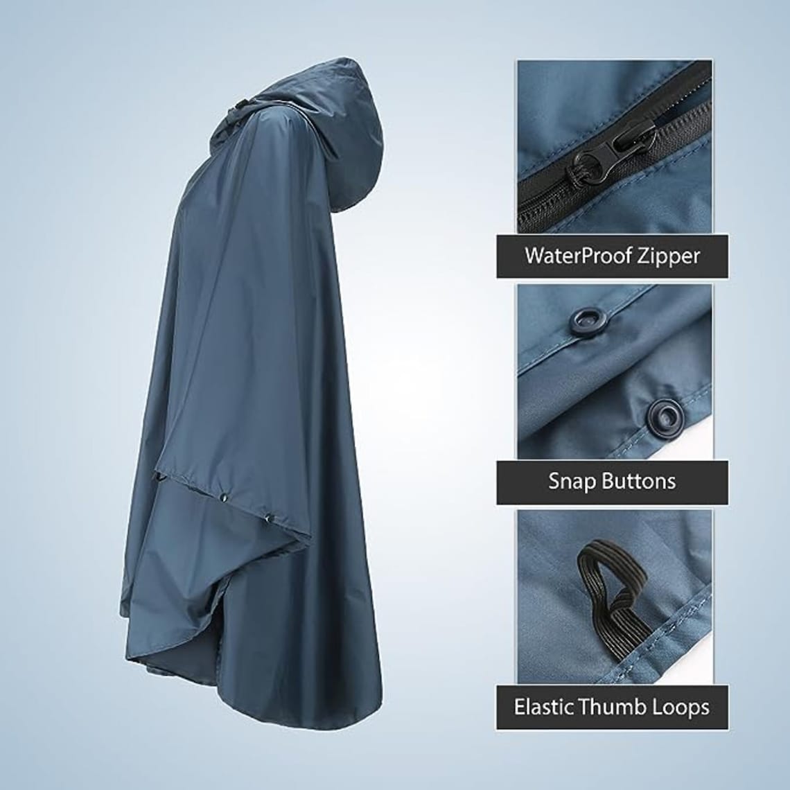 Waterproof Rain Poncho: Lightweight Polyester Hooded Outdoor Coat - Etsy UK