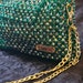 Emerald Green Crystal Beaded Handbag With Double Shoulder Chain ...