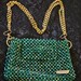 Emerald Green Crystal Beaded Handbag With Double Shoulder Chain ...