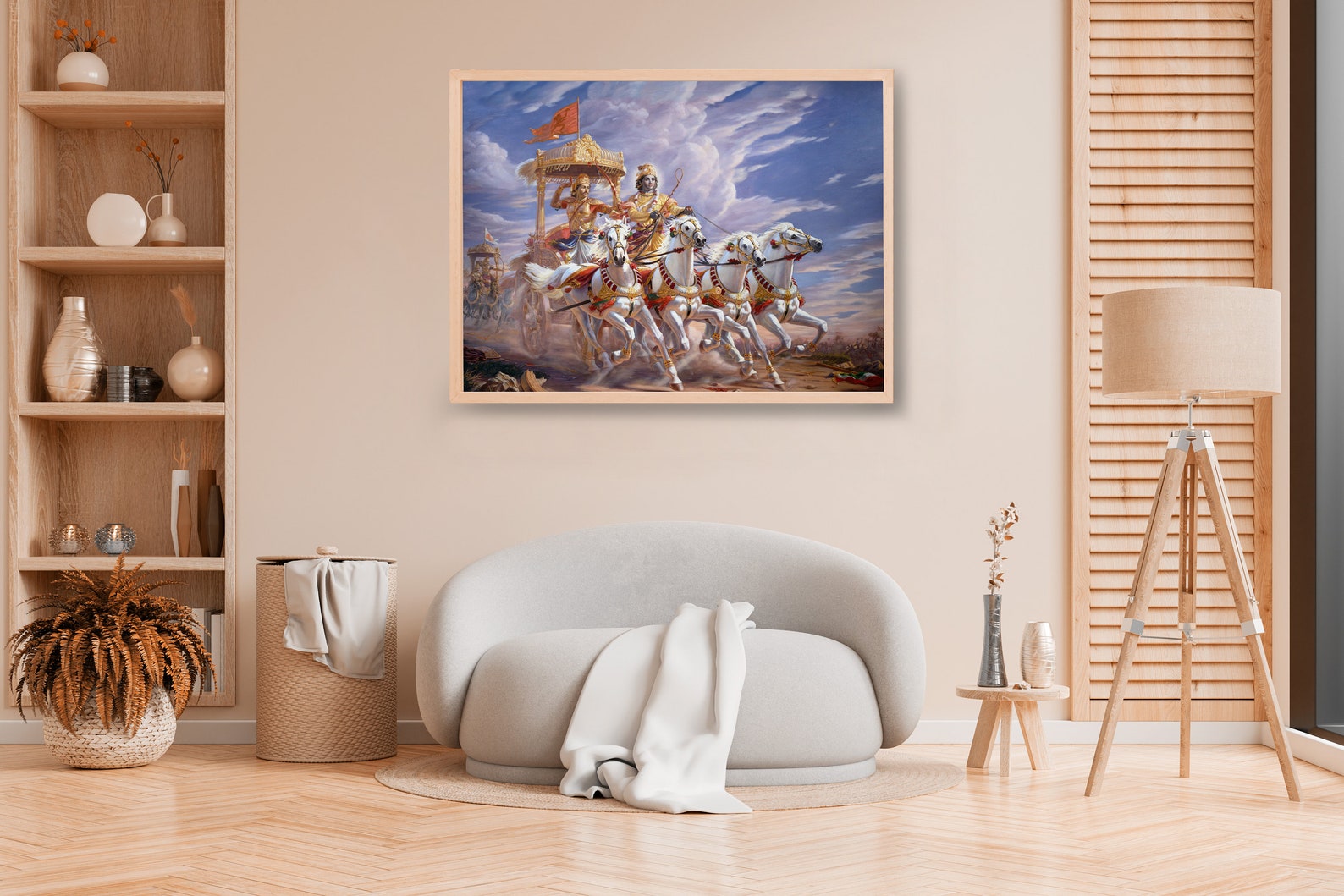 Mahabharat Art Bhagwad Geeta Wallpaper, Fine Print, Wall Art ...
