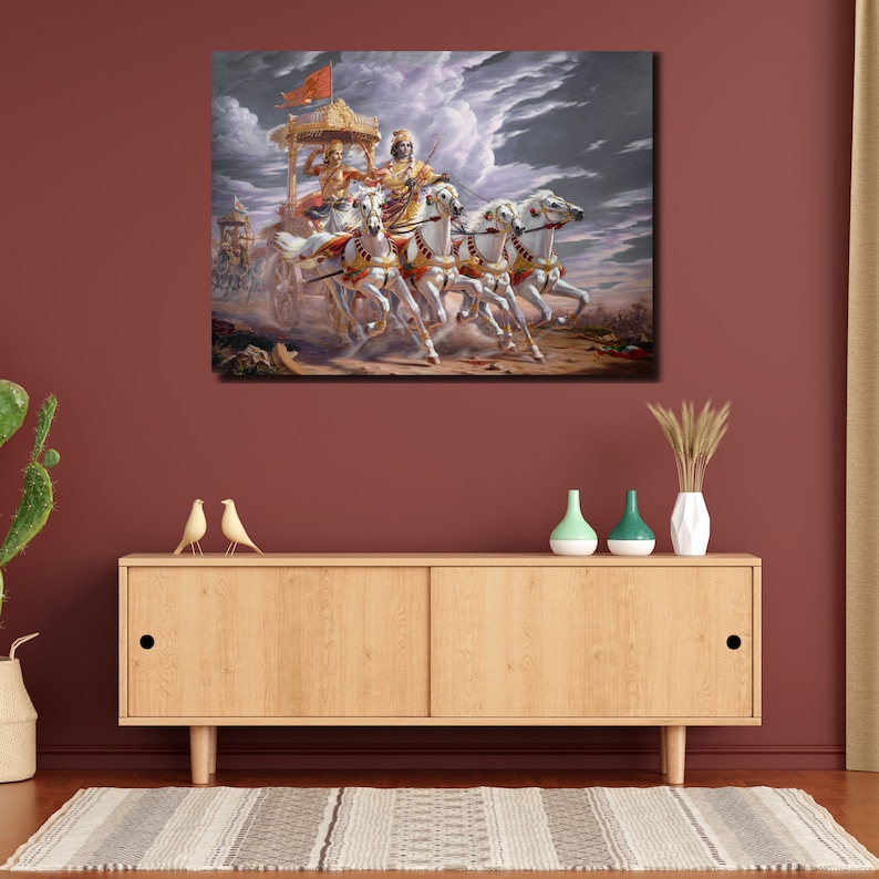 Mahabharat Art - Bhagwad Geeta Wallpaper, Fine Print, Wall Art ...