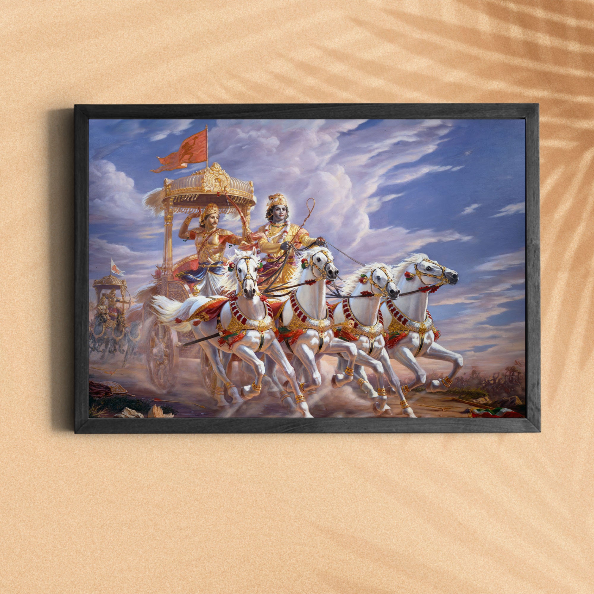 Mahabharat Art Bhagwad Geeta Wallpaper, Fine Print, Wall Art ...