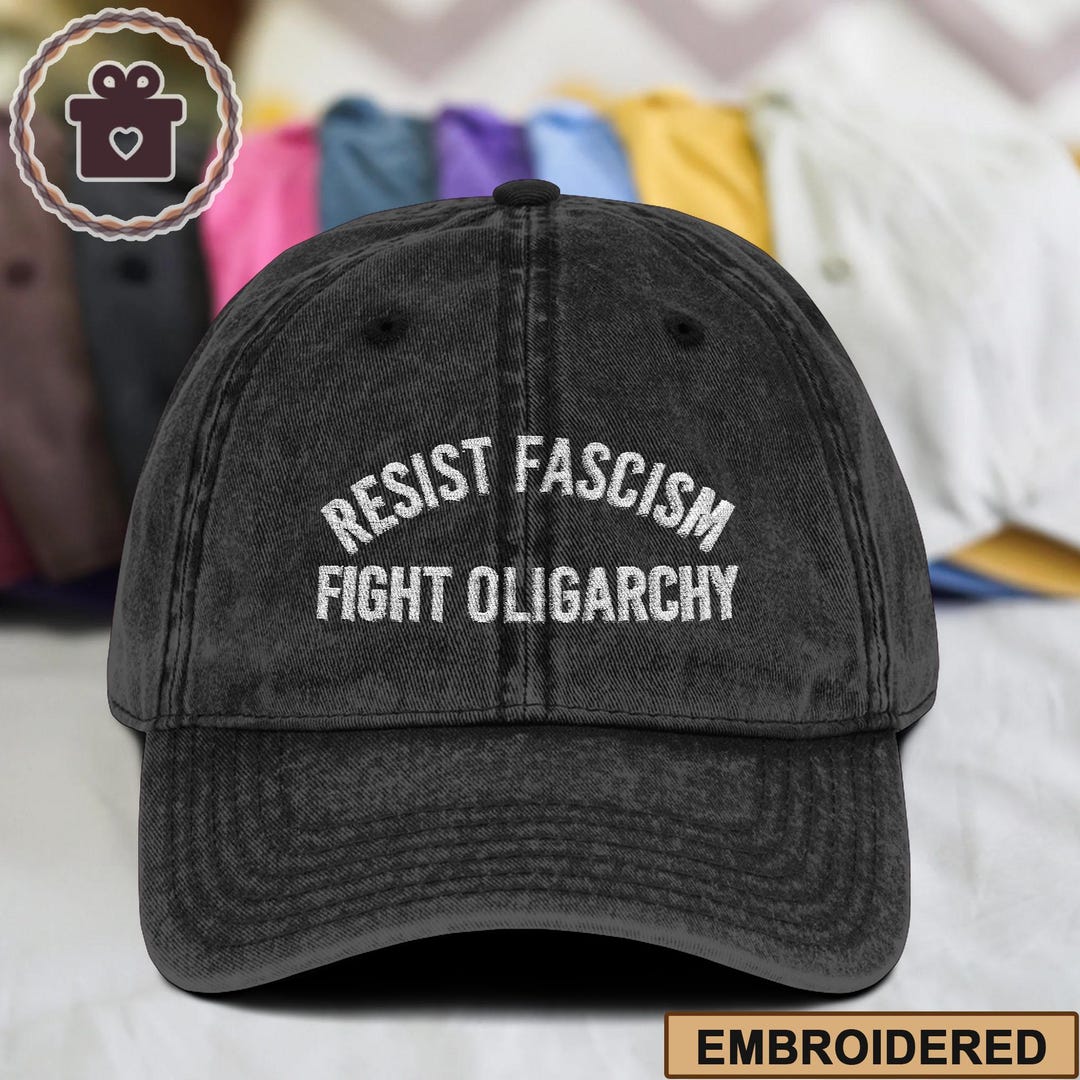 Embroidered Resist Hats, Resist Fascism Fight Oligarchy Anti Trump Cap ...