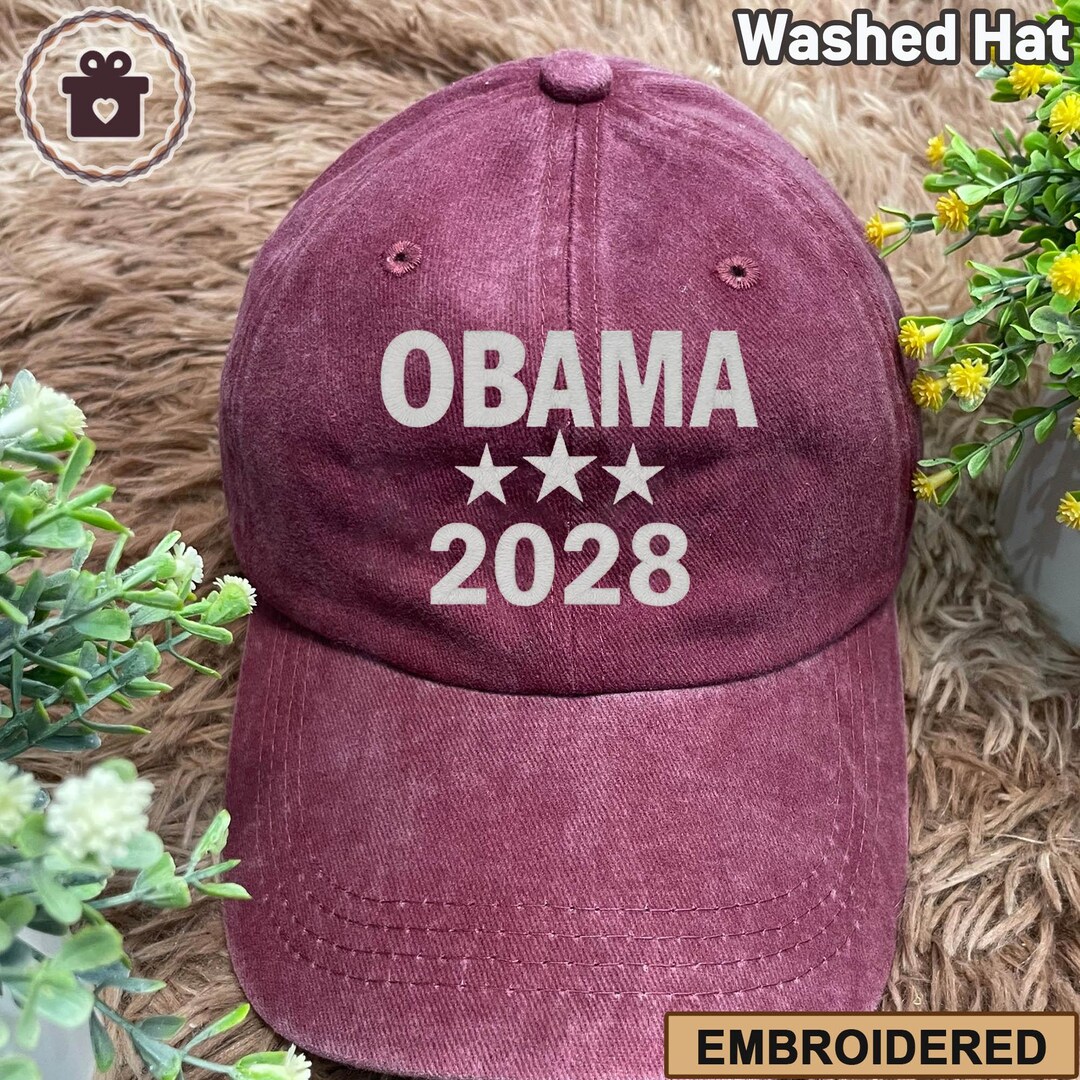 Embroidered Obama 2028 HAT, Presidential Race Hat, Third Term ...