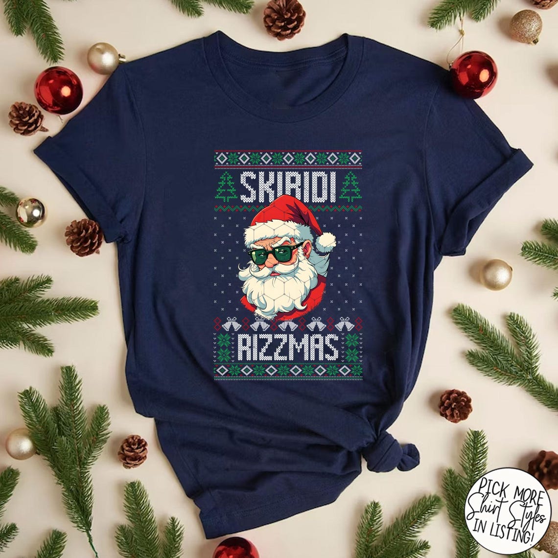 Skibidi Rizzmas Ugly Sweater Png, Merry Rizzmas Png, Santa Bruh ...