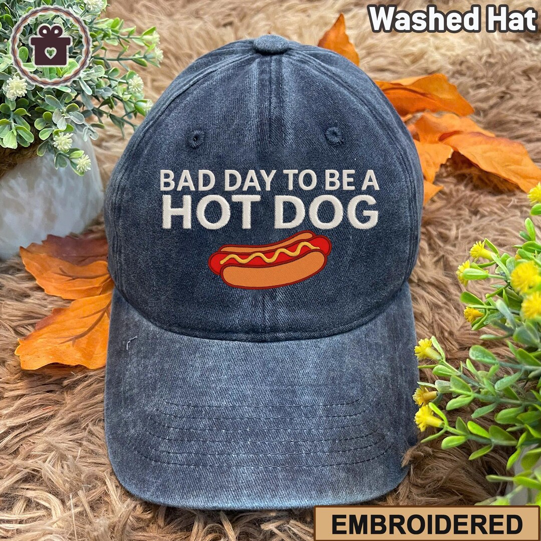 Bad Day to Be a Hot Dog Embroidered Dad Cap,summer Hat, Funny Reader ...