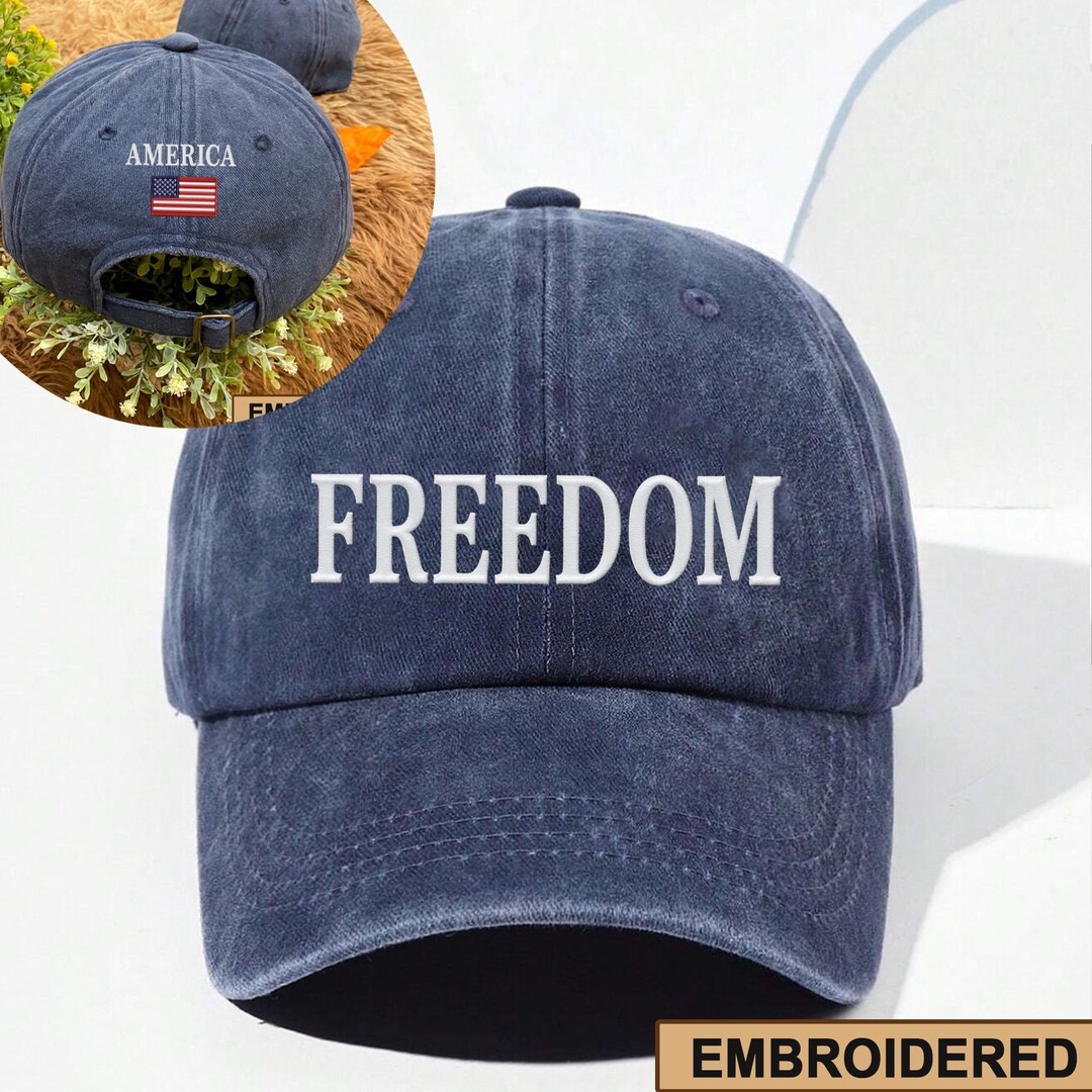 Freedom Hat Charlie Kirk Embroidery USA Flag Hat Baseball Cap MAGA Hat ...