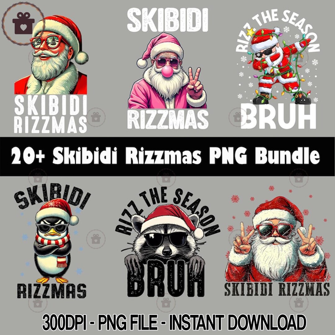 Skibidi Rizzmas Png, Merry Rizzmas Png, Santa Claus Rizz Png, Rude ...