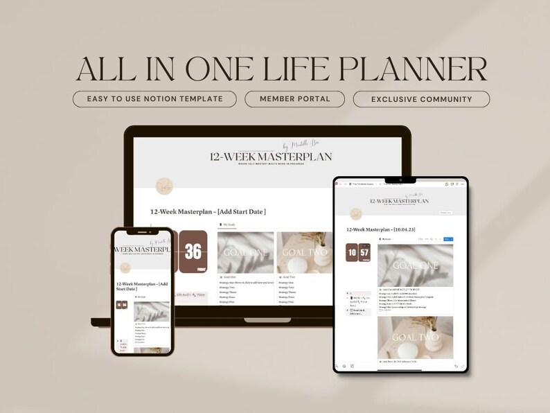 12 Week Masterplan Notion Template Inspired by 12 Week Year - Etsy