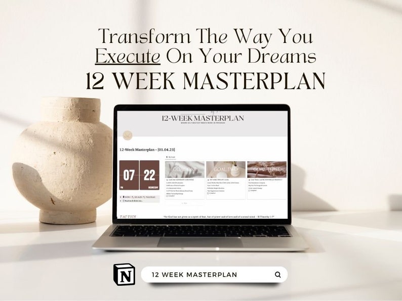 12 Week Masterplan Notion Template Inspired by 12 Week Year - Etsy