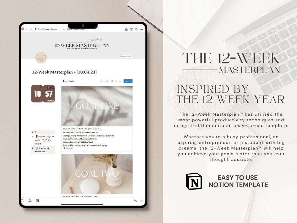 12 Week Masterplan Notion Template Inspired by 12 Week Year - Etsy