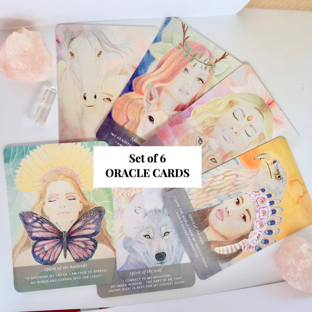 Spirit Animal Oracle Cards (set of 6) – Mystical Animal Deck, Witchy ...