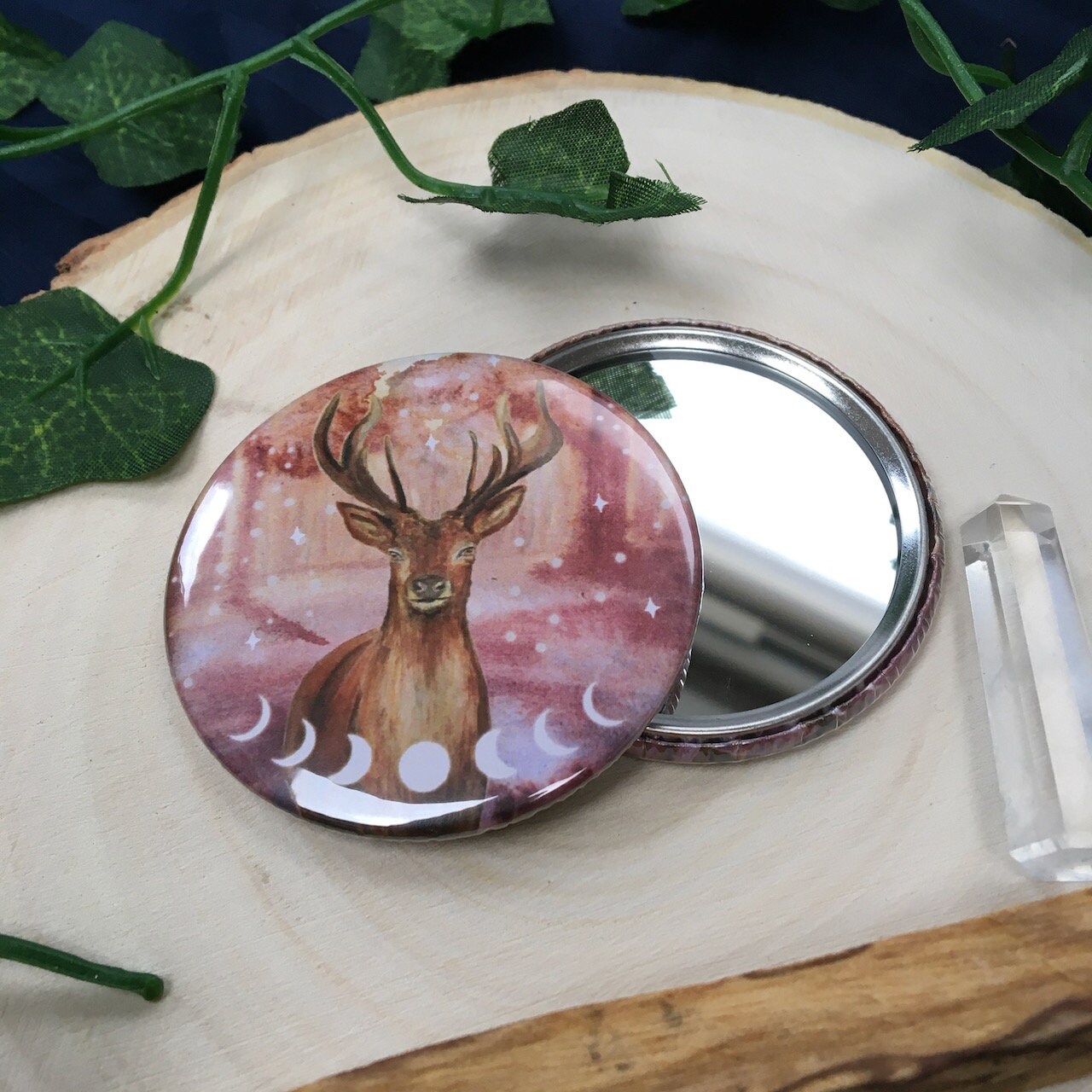 Deer Pocket Mirror Accessory Animal Compact Mirror Watercolour Animal ...