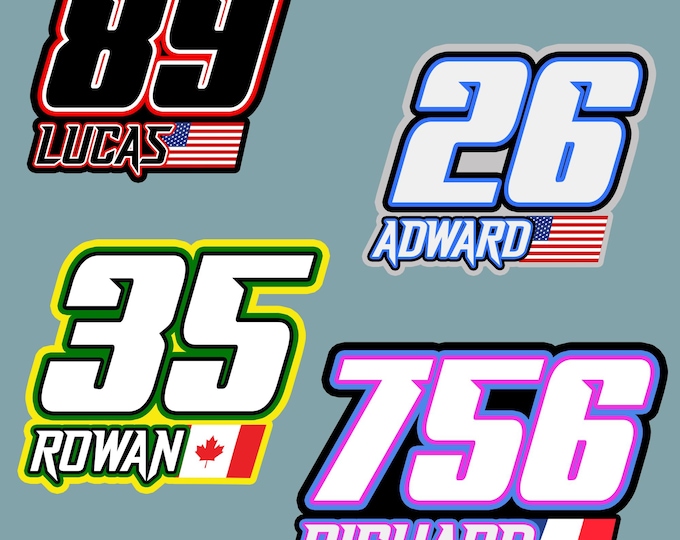Dirt Bike Decal / Motocross Number Sticker/ Moto Decor/ Morocross Decal ...