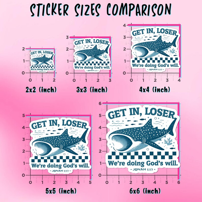 We're Doing God's Will Sticker, Bible Verse Jonah Whale Christian Humor ...